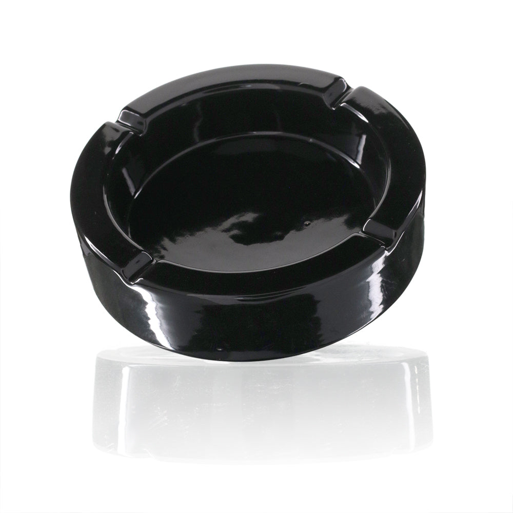 Ceramic 15cm Ash Tray - Black | Bong Warehouse