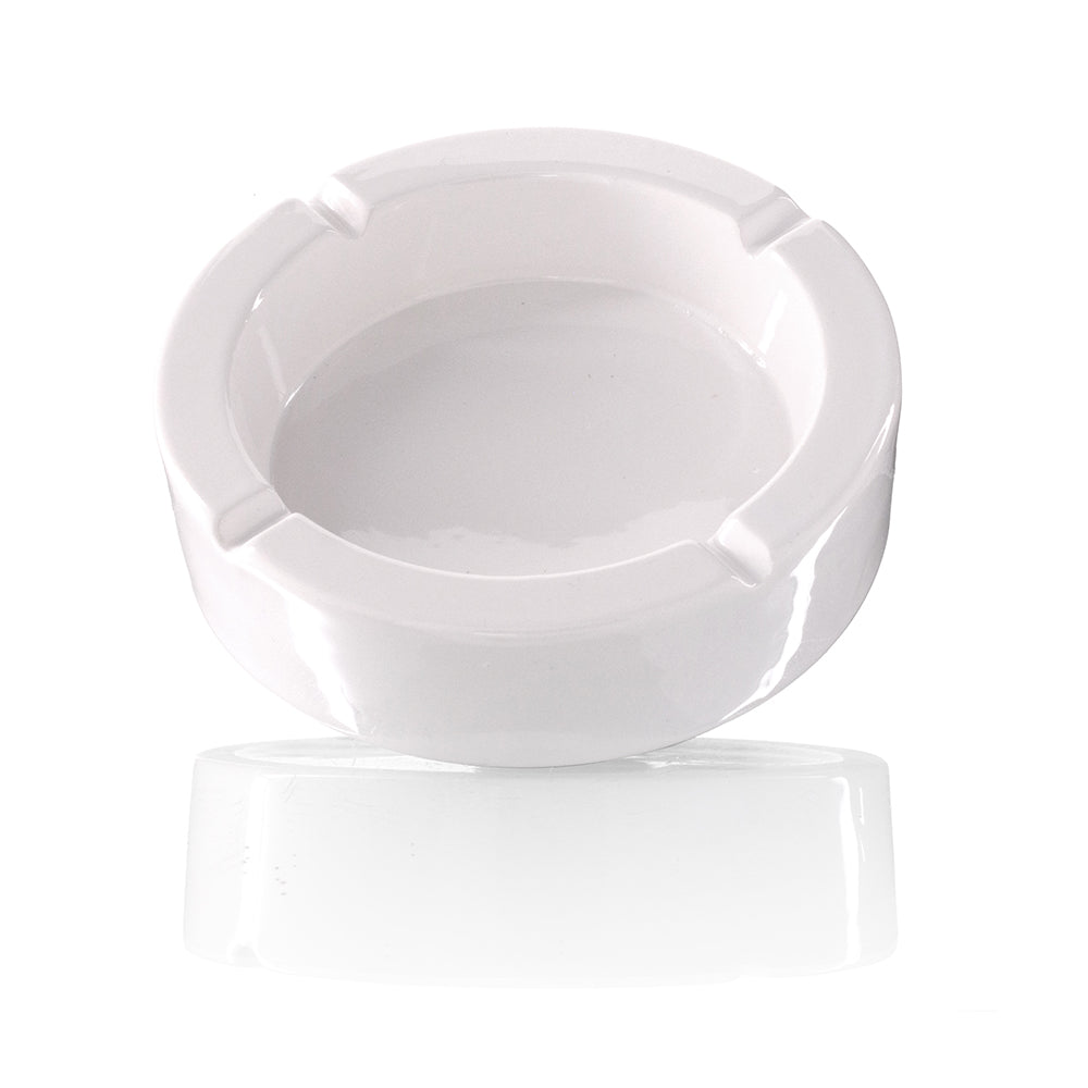Ceramic 15cm Ash Tray - White | Bong Warehouse
