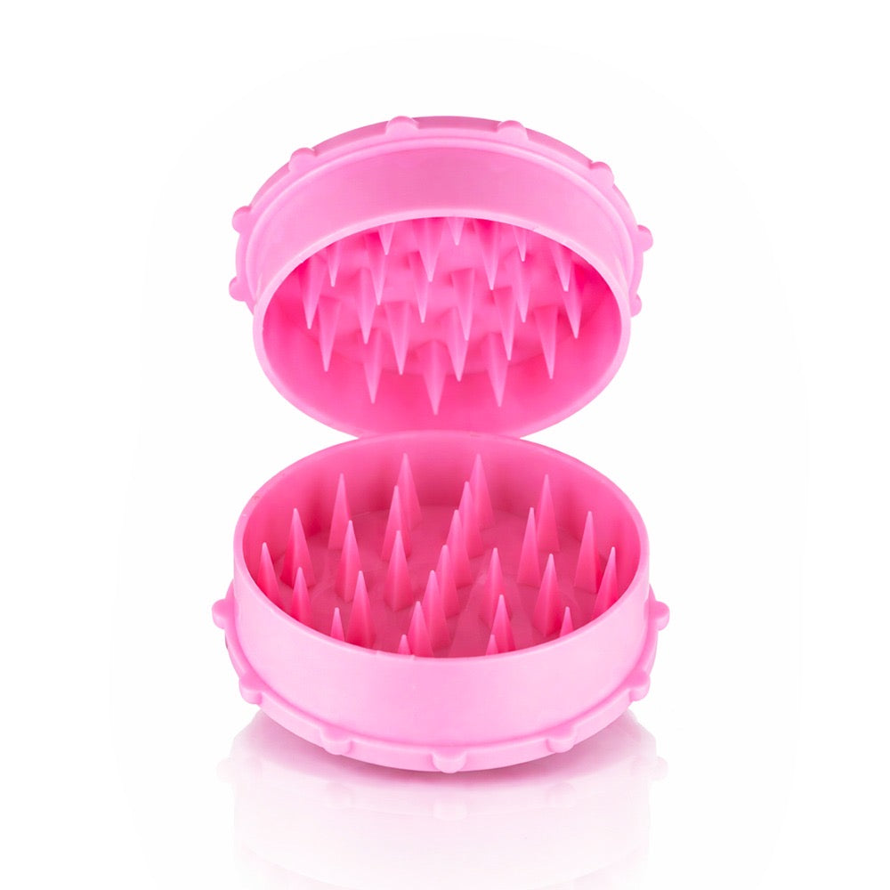 BW - Pink Plastic Weed Grinder 70mm Round - Stoner Kitty – Bong Warehouse