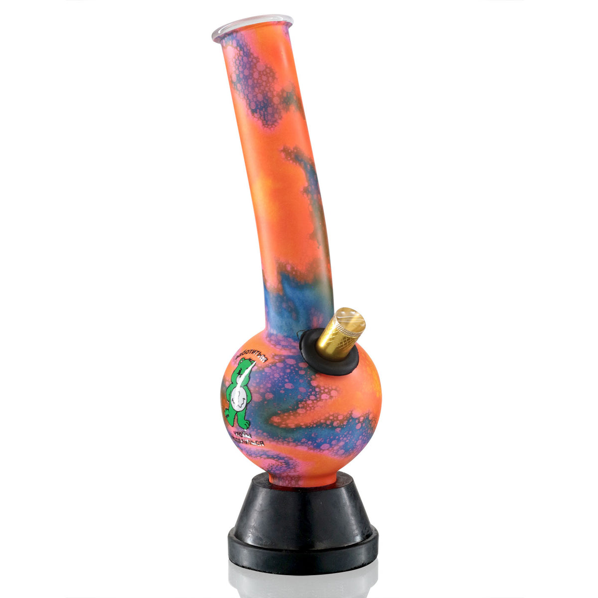 Tall Bubble 27cm Glass Bong - Orange Intensive are Bear | Bong Warehouse
