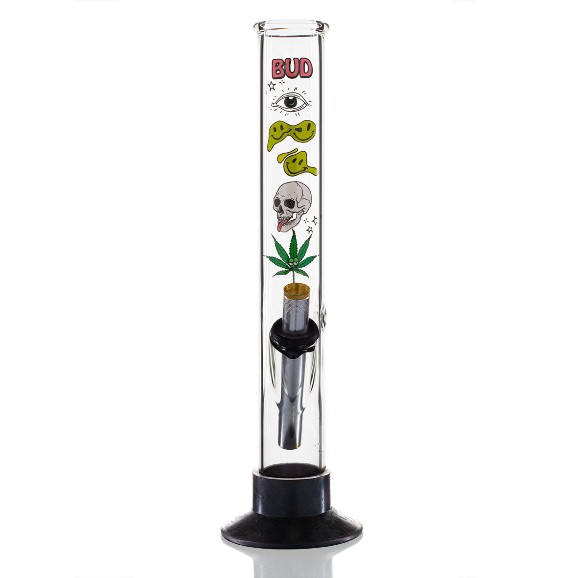 Large Tube 33cm Glass Bong - Clear Best Buds | Bong Warehouse