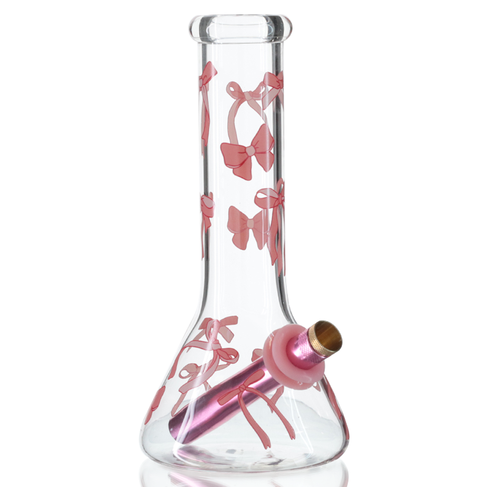 Ribbons and Bows Beaker Bong 20cm - Clear/Pink – Bong Warehouse
