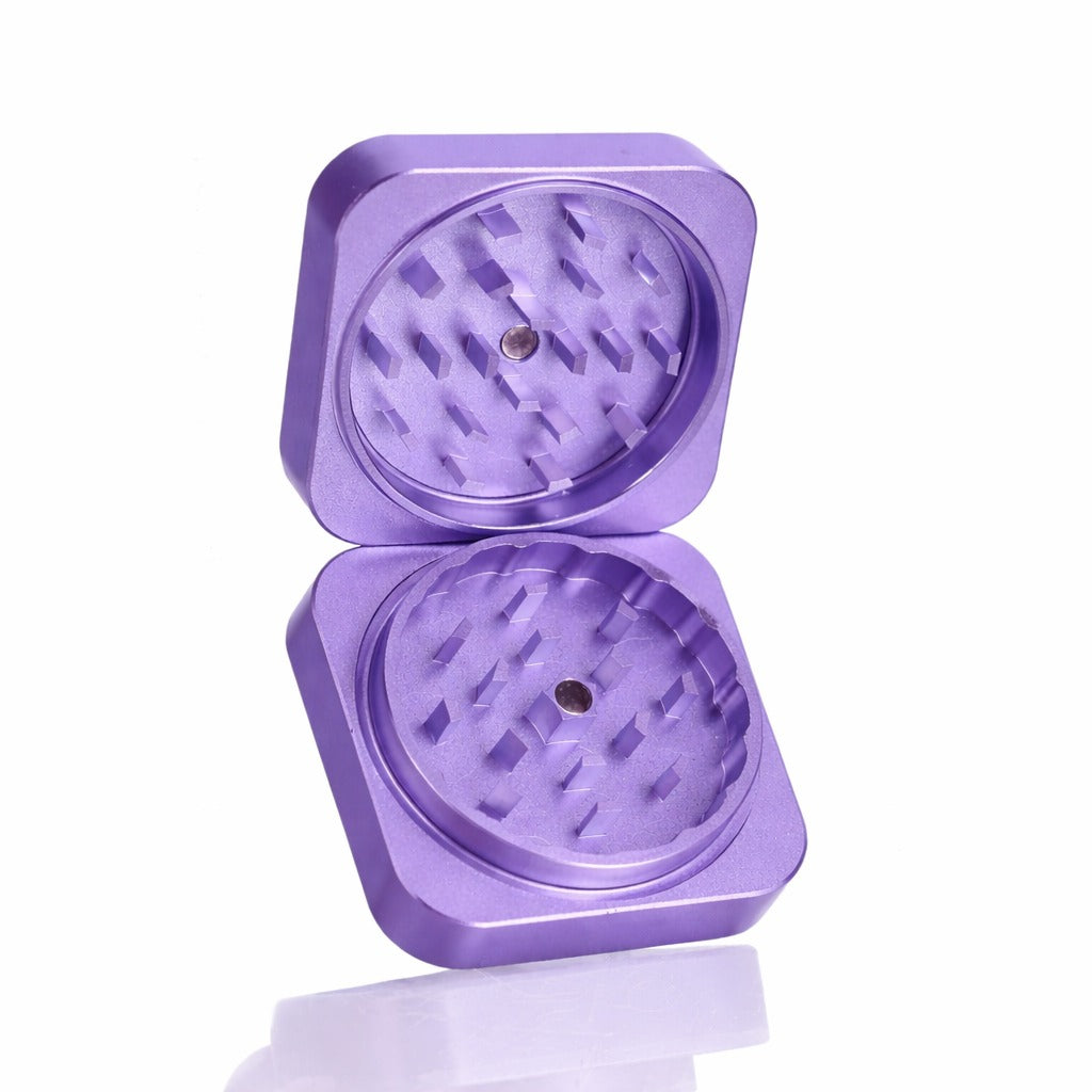 Square Stainless Metal Herb Grinder - Metallic Purple – Bong Warehouse