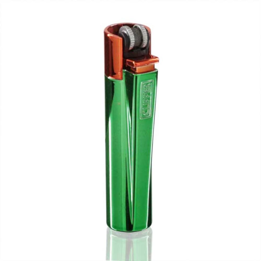 Metal Clipper Lighter – Green Safari Refillable – Bong Warehouse