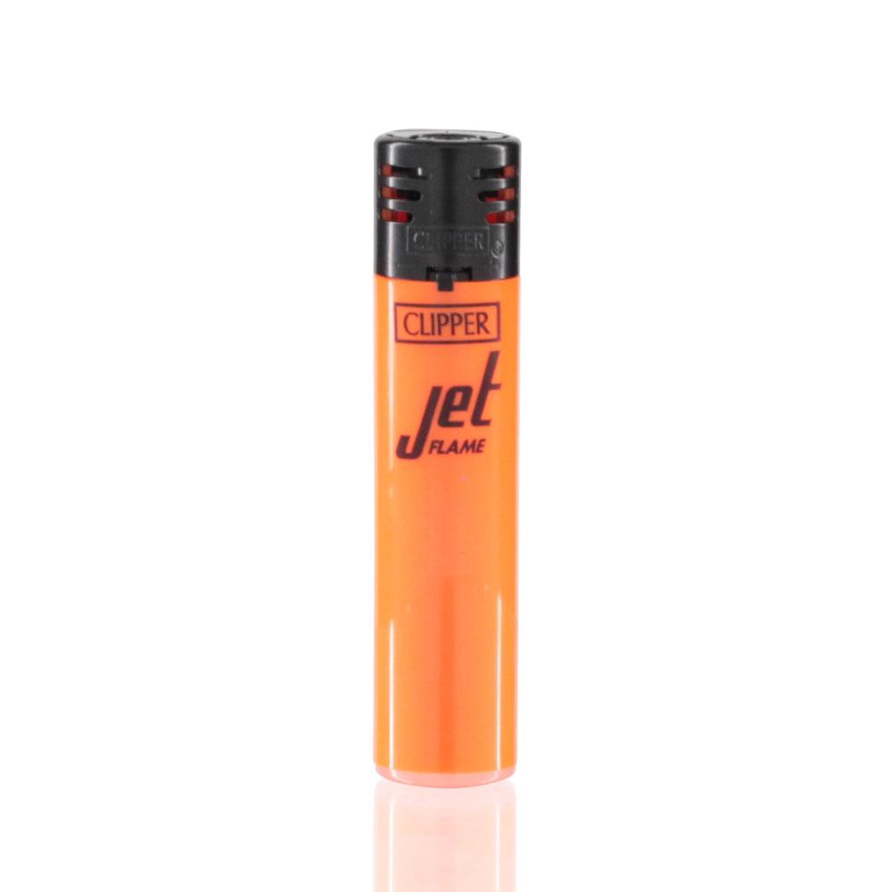 Clipper Jet Flame Lighter Large Shiny - Orange | Bong Warehouse