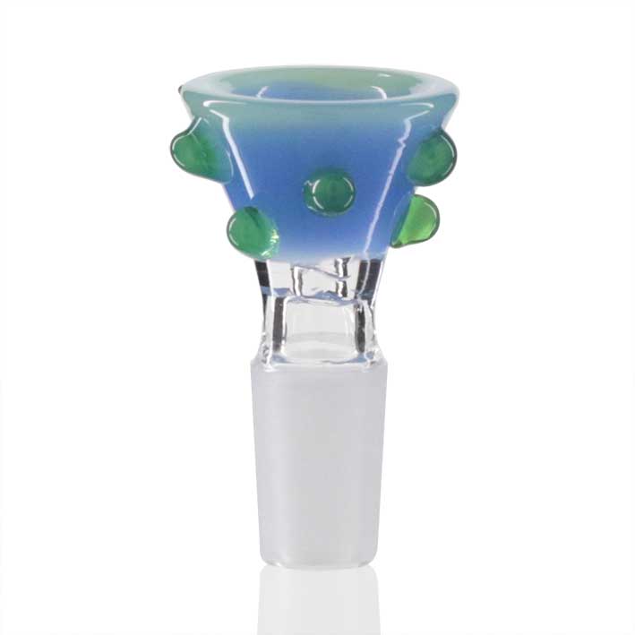 Lucky Goat - Glass Cone Piece (Bowl) 14mm Male - Blue/Teal Bubbler ...