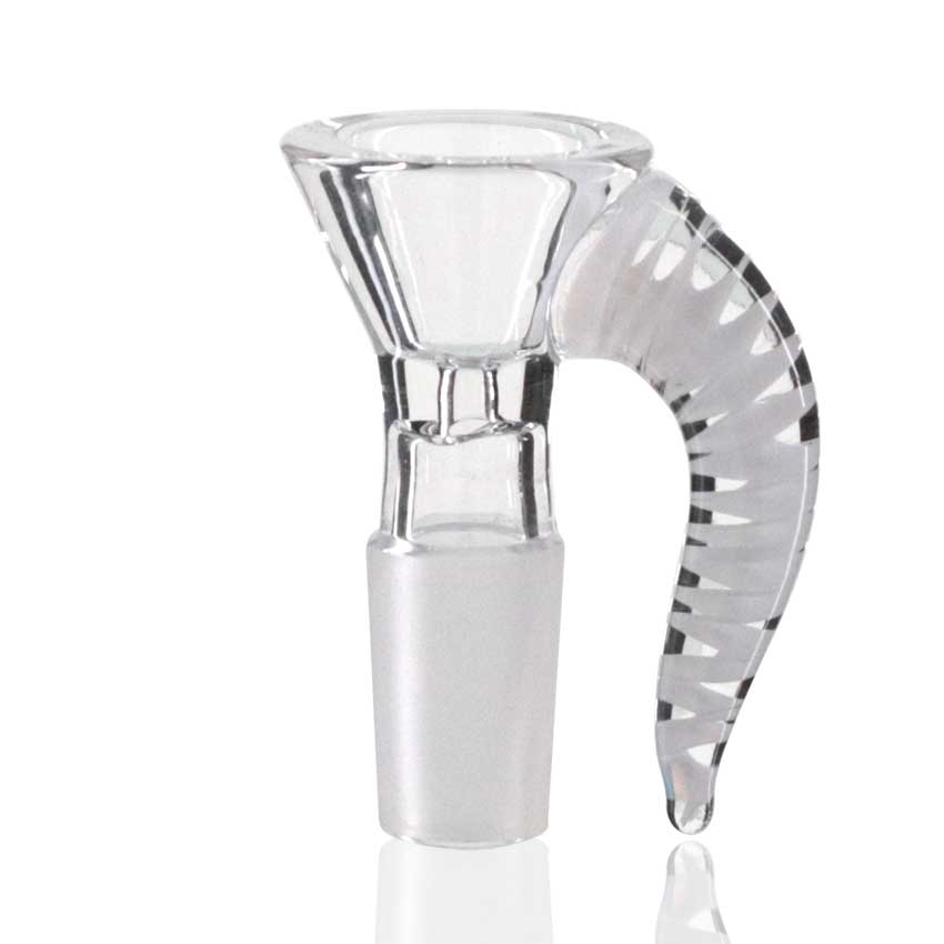 Lucky Goat - Glass Cone Piece (Bowl) 14mm Male - Clear/White Horn ...