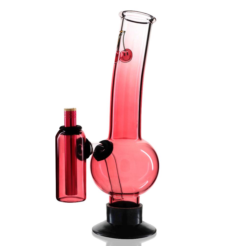 Double Chamber 30cm Glass Bong - Pink Cherry Bomb | Bong Warehouse