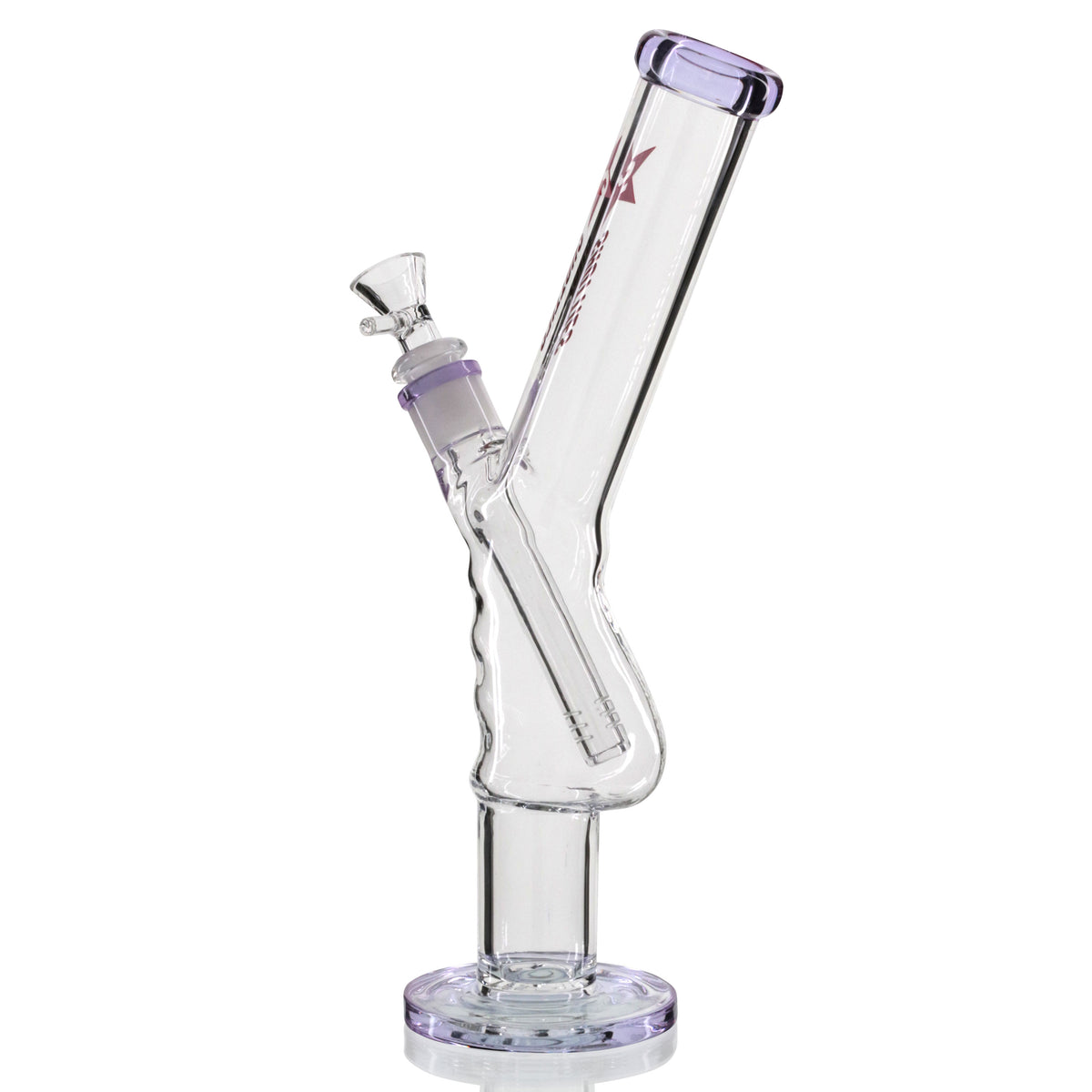 Shotties Glass Gripper Bong - Clear/Purple | Bong Warehouse