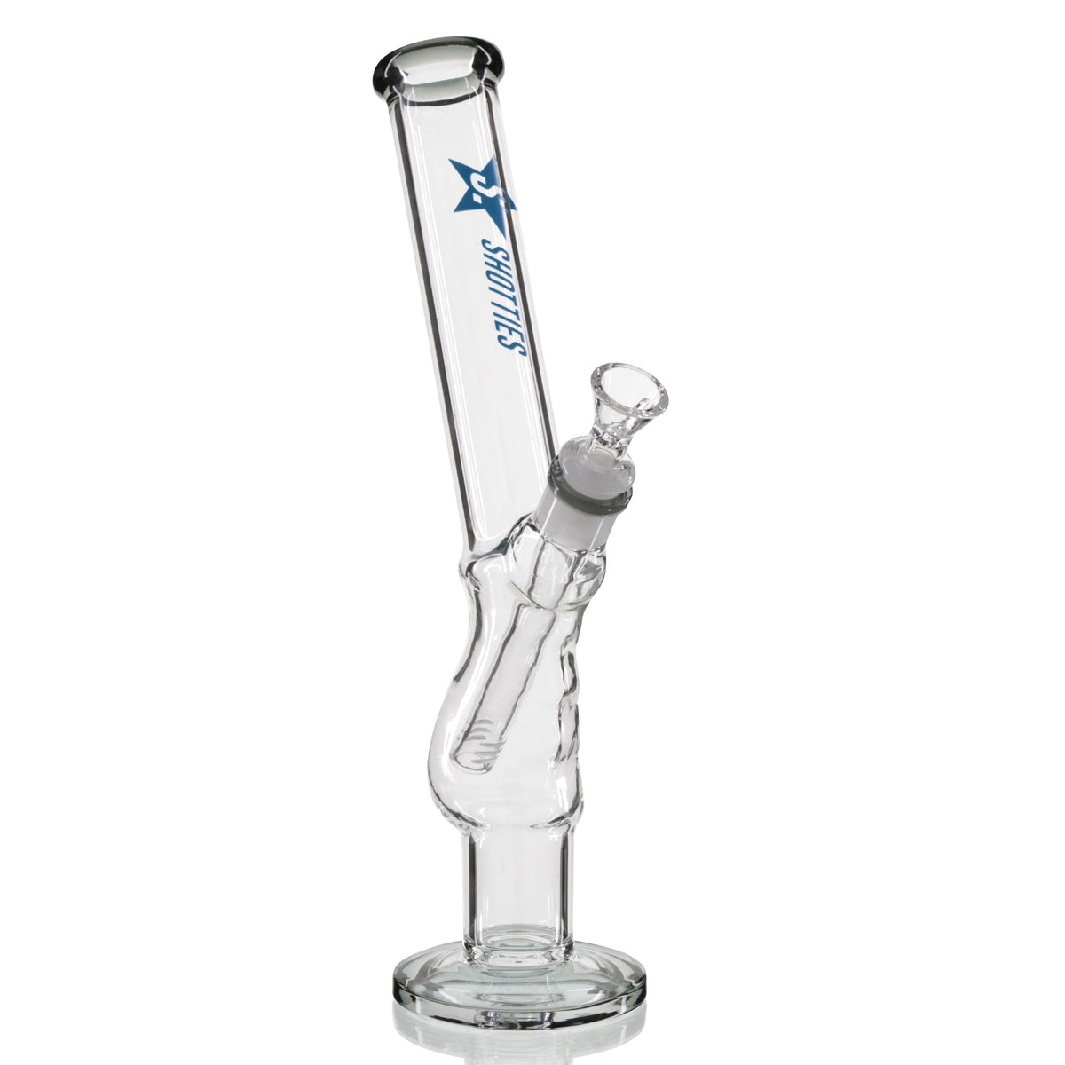 33cm Glass Gripper Bong – Shotties Clear/Smoke – Bong Warehouse