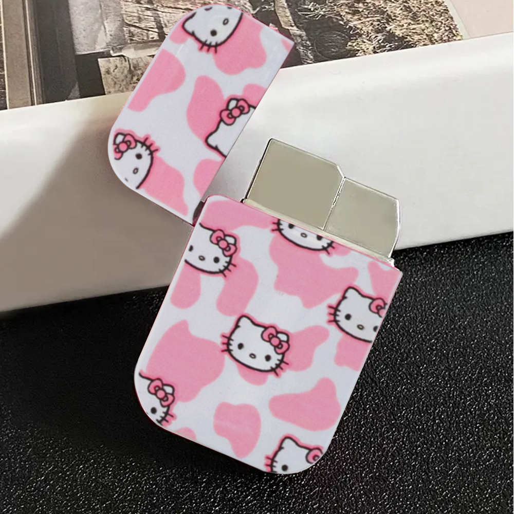 BW - Hello Kitty - Jet Lighter - White with Pink Pattern – Bong Warehouse