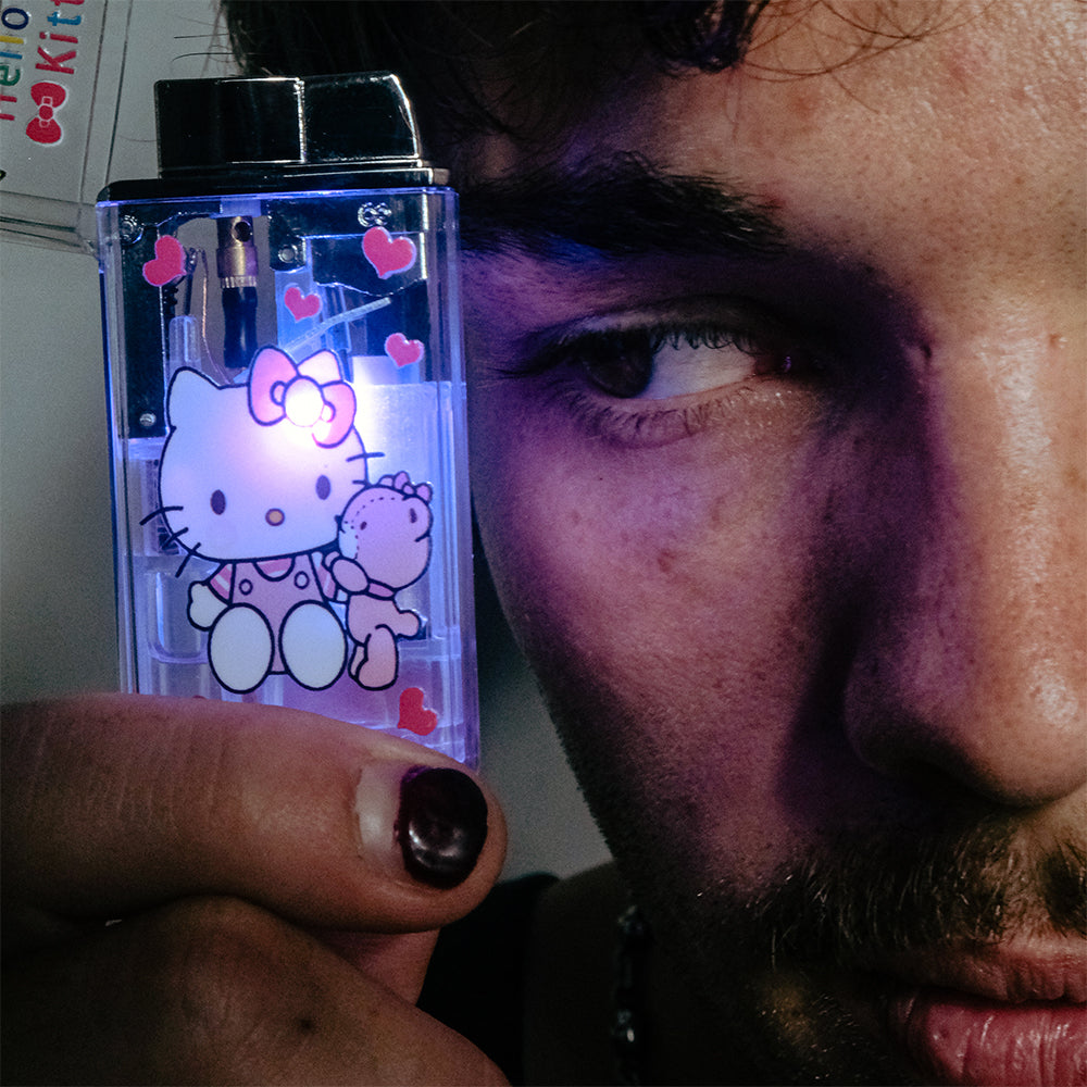 BW - Hello Kitty - Pink Hearts Jet Lighter Tall - Transparent Clear ...