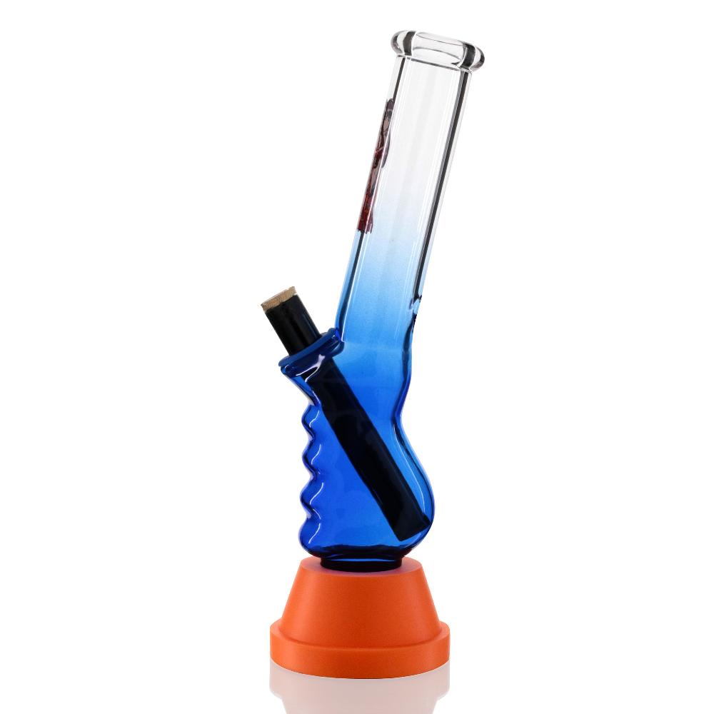 Mini Glass 20cm Gripper Bong -Blue Fade Blaze Ups | Bong Warehouse