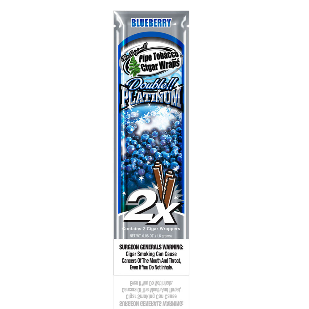Platinum - Double Blunt Wraps - Blue (2 Pack) | Bong Warehouse