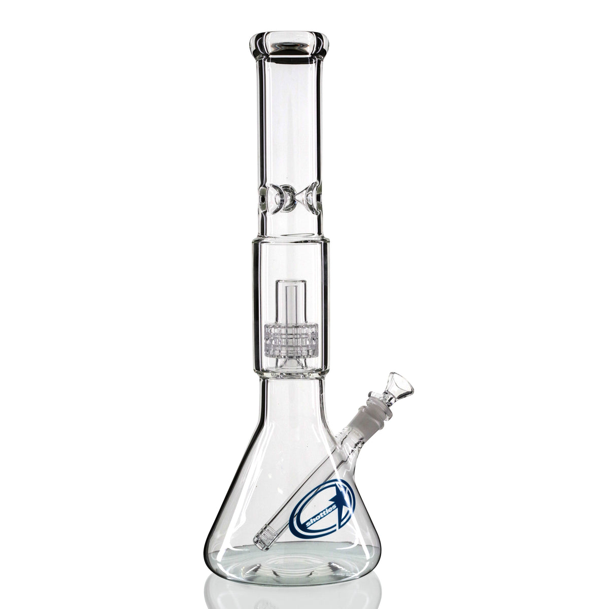 Shotties 40cm Glass Slit Fountain Beaker Bong - Clear | Bong Warehouse