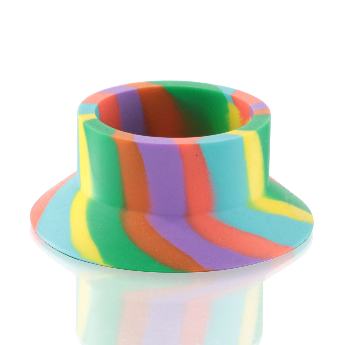 Glass Bong Rubber Stopper Large Base - Rainbow Swirl | Bong Warehouse