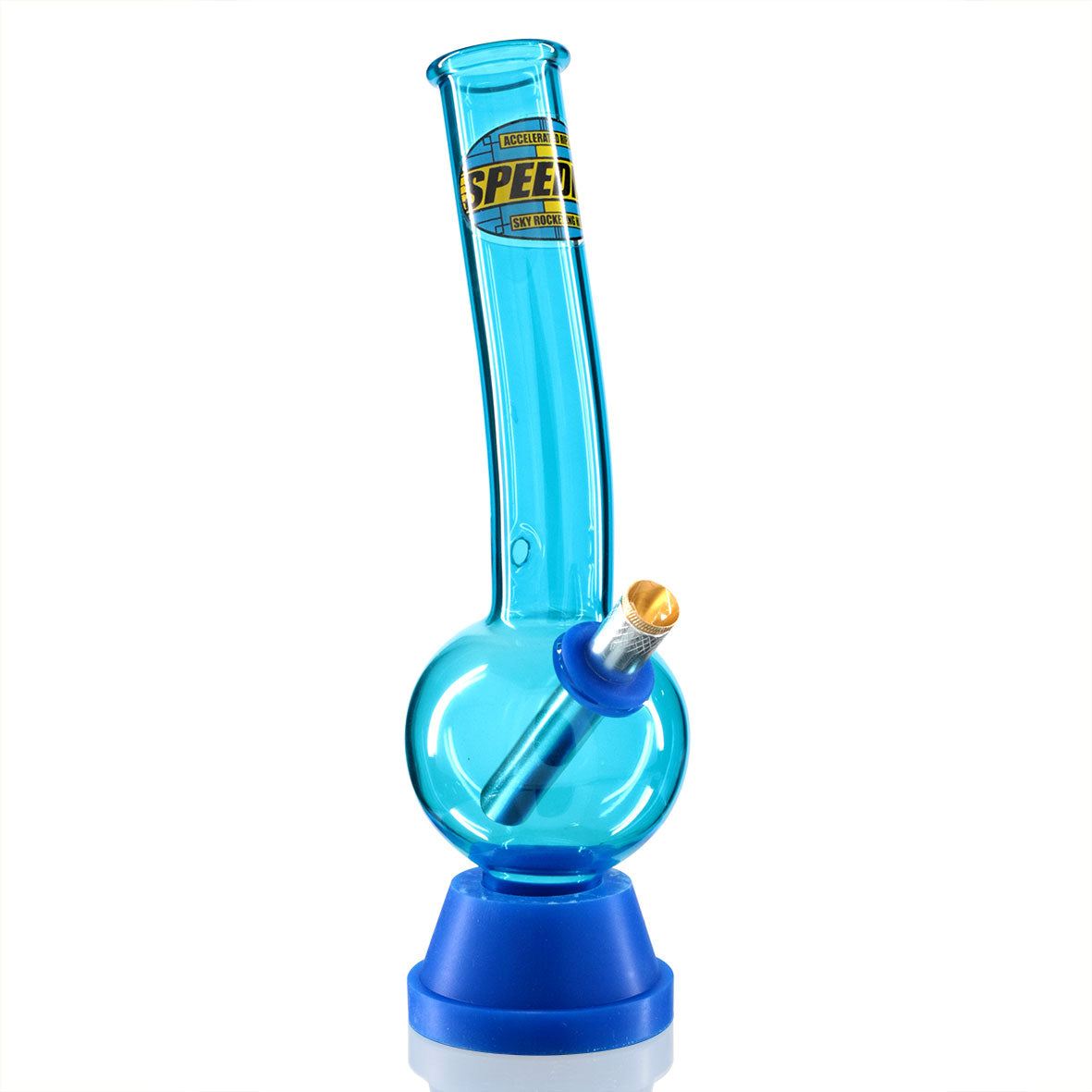 Tall Bubble 27cm Glass Bong - Blue Speedies | Bong Warehouse