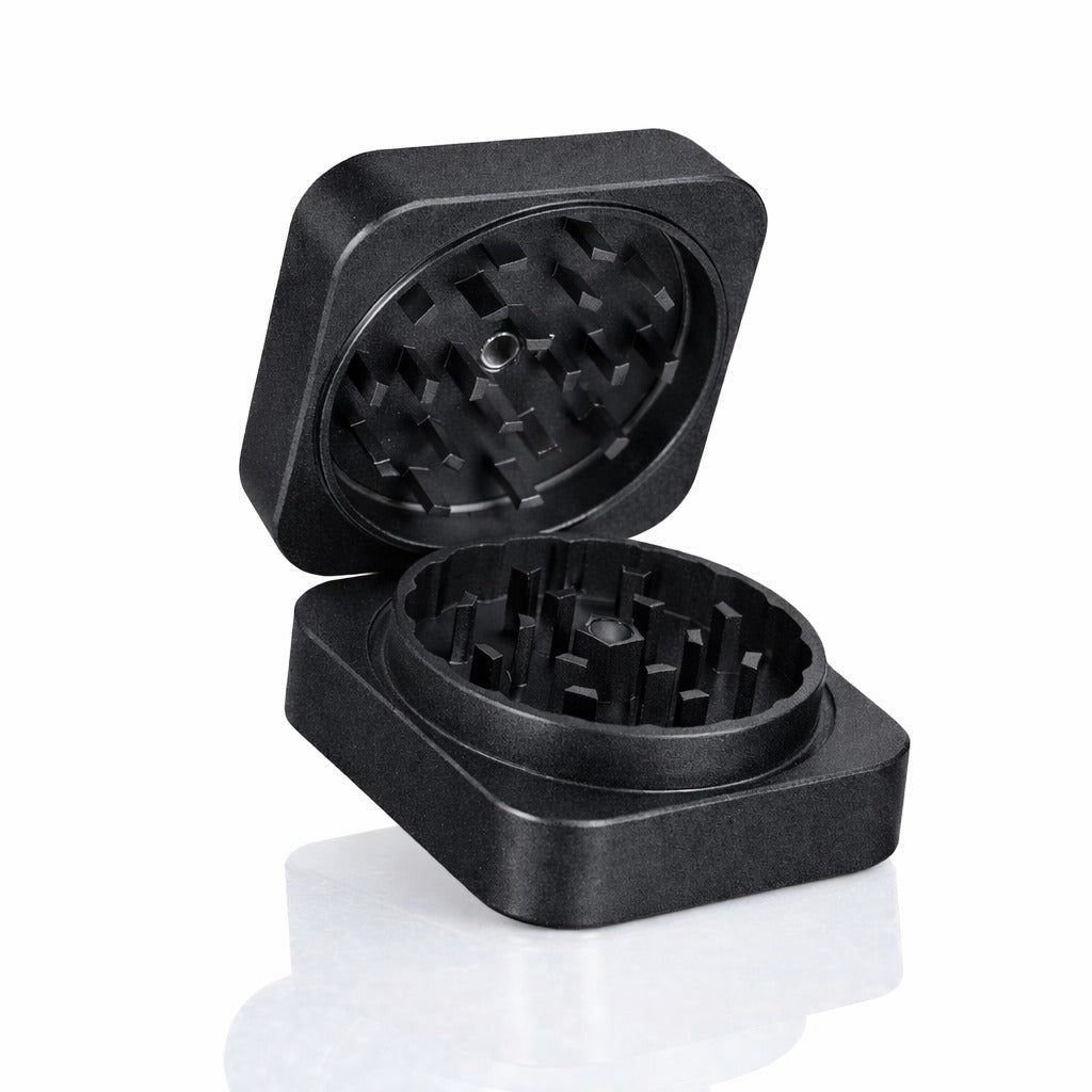 Square Stainless Metal Herb Grinder - Black – Bong Warehouse
