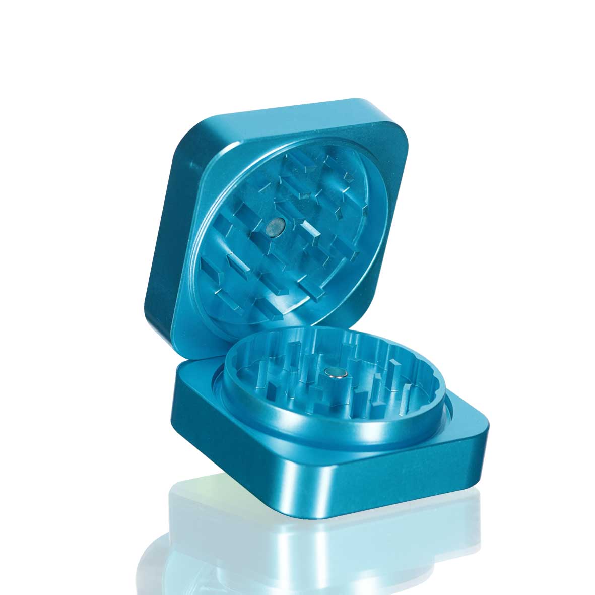 Square Stainless Metal Herb Grinder - Blue – Bong Warehouse